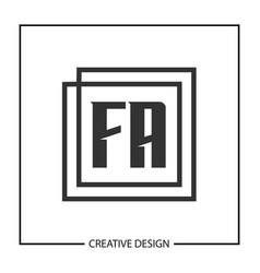 Initial letter fa logo template design Royalty Free Vector