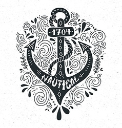 Hand drawn nautical lettering Royalty Free Vector Image