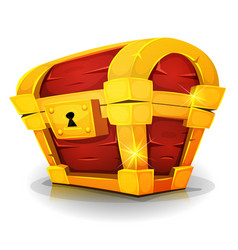 Animated treasure chest with red precious gem Vector Image