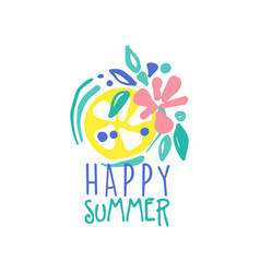 Hello summer logo original design label with Vector Image