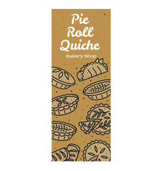 Meat pie roll quiche Royalty Free Vector Image