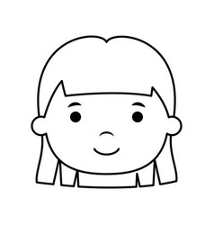 Cute little girl head character Royalty Free Vector Image