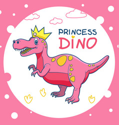 Cute pink diplodocus Royalty Free Vector Image