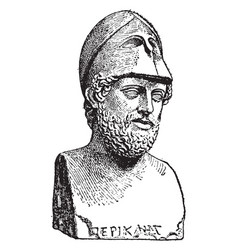 Bust of pericles vintage Royalty Free Vector Image