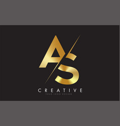 As a s golden letter logo design with a creative Vector Image