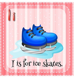 Flashcard letter i is for island Royalty Free Vector Image