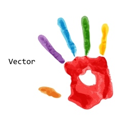 Background with multicolored paint hands Vector Image