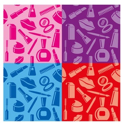 Makeup items cosmetology seamless patten Vector Image