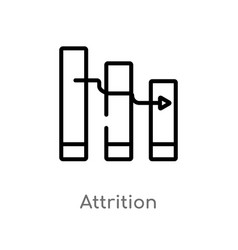 Outline attrition icon isolated black simple line Vector Image