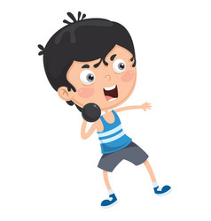 Kid throwing shot Royalty Free Vector Image - VectorStock