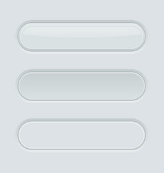 White rectangle button 3d web interface element Vector Image