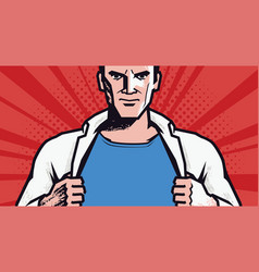 Superhero in style comic pop Royalty Free Vector Image
