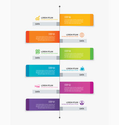 6 infographic timeline rectangle template Vector Image