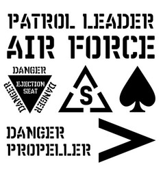 Armed forces stencil sign collection Royalty Free Vector
