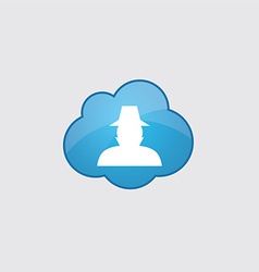 Blue cloud detective icon Royalty Free Vector Image