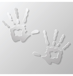 Hand print with stop sign Royalty Free Vector Image