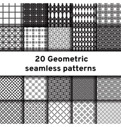 Set dotted line geometric seamless pattern Vector Image