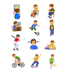 Cartoon characters activities Royalty Free Vector Image