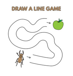 Cartoon chicken draw a line game for kids Vector Image