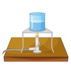 Science experiment with burner and tubes Vector Image