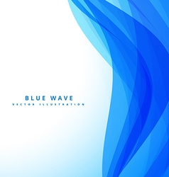 Clean blue wave background design Royalty Free Vector Image