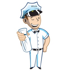 Milk man engraving Royalty Free Vector Image - VectorStock