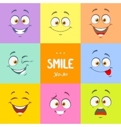 Emoticon elements set cartoon Royalty Free Vector Image