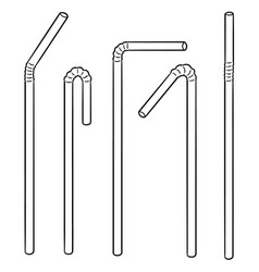 Set straw Royalty Free Vector Image - VectorStock