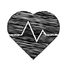 Heartbeat sign scribble effect Royalty Free Vector Image