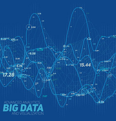 Big data line graph blue Royalty Free Vector Image