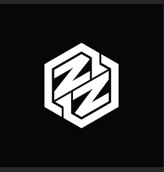 Mz logo monogram gaming hexagon geometric shape Vector Image