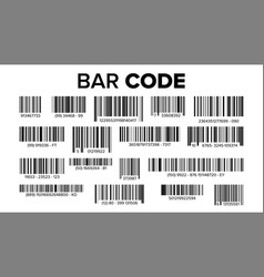 Bar code set universal product scan code Vector Image