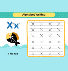 Alphabet x with x-ray fish Royalty Free Vector Image