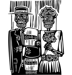 Day dead wedding Royalty Free Vector Image - VectorStock