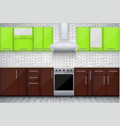 Typical modular kitchen Royalty Free Vector Image