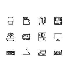Simple set symbols computer hardware and Vector Image