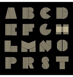 Capital letters set made parallel strips Vector Image