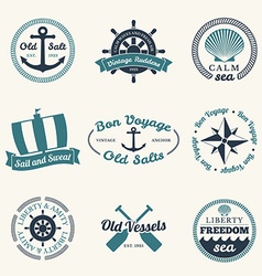 Nautical Labels Set Royalty Free Vector Image - VectorStock