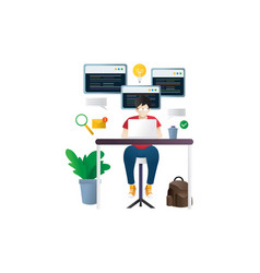 Software developer character programmer Royalty Free Vector
