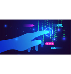 Website development banner programming technology Vector Image