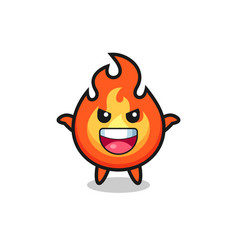 Cute fire doing scare gesture Royalty Free Vector Image