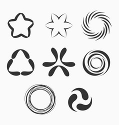 Set of symmetric geometric shapes Royalty Free Vector Image