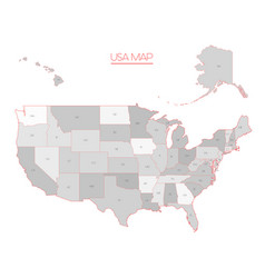 United states - bright colors political map Vector Image